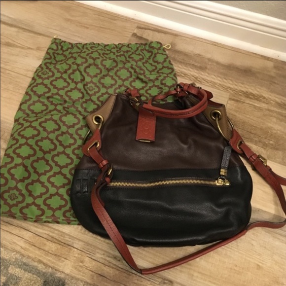 Anthropologie | Bags | Yany Black And Brown Leather Cross Body Bag ...